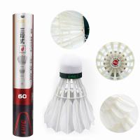 China High Quality Duck Feather Top Grade Badminton Shuttlecock with Fiber Cork D60 for sale