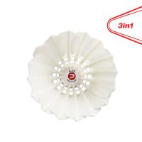 China Durable High Stability 3in1 Super Grade Natural Feather Badminton Shuttlecock D75 Model Hybrid Shuttlecock for sale