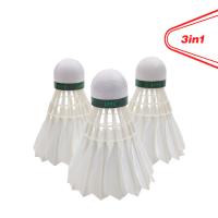 China Durable High Stability 3in1 Super Grade Natural Feather Badminton Shuttlecock D75 Model Hybrid Shuttlecock for sale