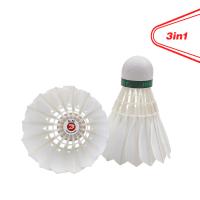 China Durable High Stability 3in1 Super Grade Natural Feather Badminton Shuttlecock D75 Model Hybrid Shuttlecock for sale