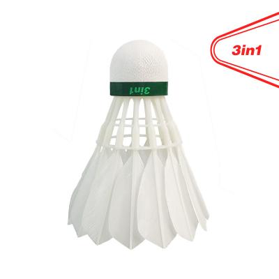 China Durable High Stability 3in1 Super Grade Natural Feather Badminton Shuttlecock D75 Model Hybrid Shuttlecock for sale