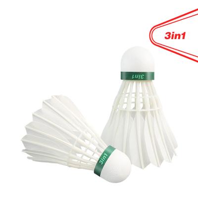 China Dmantis D45 3in1 Training Goose Feather Shuttlecocks Birdies Hybird Shuttlecock Badminton Balls Indoor for sale