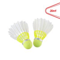 China Dmantis 51 Badminton Shuttlecock 3in1 Hybrid Type Bridies Goose Feather Professional Training for sale