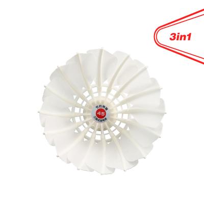 China Manufacture Sale Dmantis 3in1 Badminton Shuttlecock Nature Goose Feather for sale