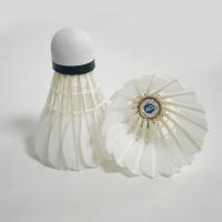 China White Badminton Shuttlecock Superior Goose Feather Material Plus Head Cork for sale