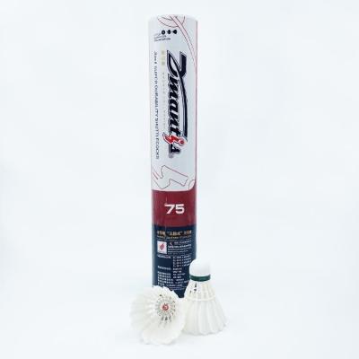 China Professional Badminton Shuttlecock Dmantis D75 High Level 3in1 Shuttlecock Natural Feather for sale