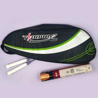 China Badminton Set 2PCS Full Carbon Rackets with 1 Dozen Hybrid Shuttlecock Badminton Shuttles for sale