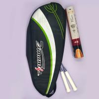 China Badminton Set 2PCS Full Carbon Rackets with 1 Dozen Hybrid Shuttlecock Badminton Shuttles for sale