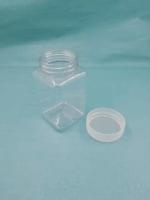 China Glossy Plastic Square Jars With Lids DustProof 250ml Capacity for sale