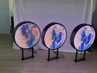China Outdoor Double Sides Round Shape Screen LED Display Wifi Control Logo Circle Display Store Ad Screen for sale