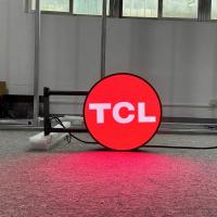 China Circle logo led sign customized LED Logo Screen P4 round led display for sale