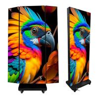 China P2.5 Tri-fold LED Poster Display Screen Floor Stand LED Electronic Advertising Three-fold Poster screen for sale