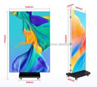 China P2.5 Tri-fold LED Poster Display Screen Floor Stand LED Electronic Advertising Three-fold Poster screen for sale