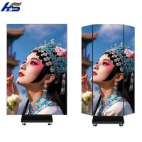 China Double Side Led dispaly 3 Foldable Poster LED Display Standing Advertising Screen for sale