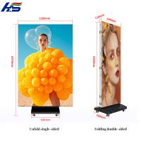 China Double Side Led dispaly 3 Foldable Poster LED Display Standing Advertising Screen for sale