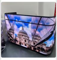 China Cabinet table display  Elliptical edge Curved led display table for sale