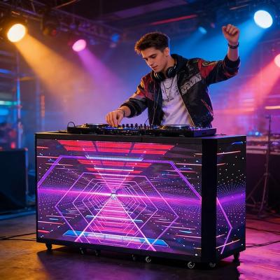 China LED DJ BOOTH,Six Folding Tavolo Dj Table Facade Led Display Screen for sale