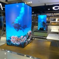 China Indoor Square Pillar LED Screen 90-degree Column Body Shape Led Display Upright Posts LED Display Screen for sale
