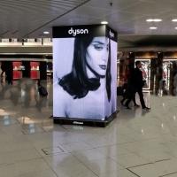 China Indoor Square Pillar LED Screen 90-degree Column Body Shape Led Display Upright Posts LED Display Screen for sale