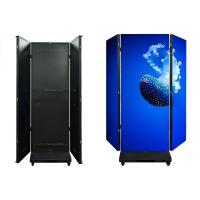 China Tri-fold LED Poster Display | Dual-Sided Foldable LED Standing Signage for sale