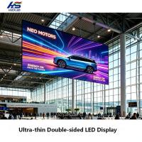 China HSCXLED Indoor Double Sided LED Poster Screen Lightweight Hanging Display for Shopping Mall Airport Advertising for sale