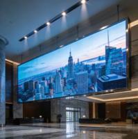 China HSCXLED Indoor Double Sided LED Poster Screen Lightweight Hanging Display for Shopping Mall Airport Advertising for sale