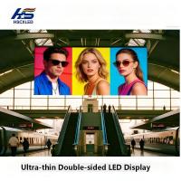 China HSCXLED Ultra-light and Ultra-thin Indoor P1.95 LED Video Wall Screen Double Sided LED Display for Commercial Advertising for sale