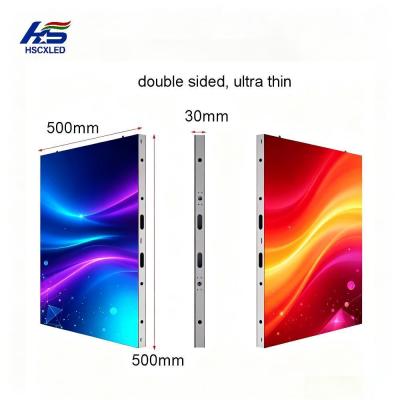 China HSCXLED Ultra-thin Double-sided LED Poster Displays 8K Resolution Double Sided LED screen for Shopping Malls/Airports for sale