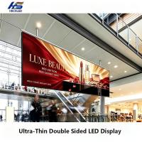 China HSCXLED Indoor Hot Sale P1.5 Double Side Hanging Digital Signage High Brightness Window Shop Double-sided LED Ultra Thin Display for sale