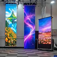 China HSCXLED Full color HD Digital Signage Window Led Video Display Dual LED Screen Double Side ultra Thin Design Hanging Display for sale