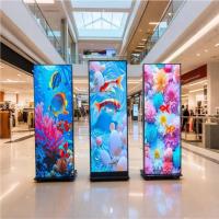 China Led Advertising Digital P2.5 P1.5 P1.2 GOB Folding Indoor Double Sided Three Led Tri Fold Poster Foldable Led Screen for sale