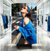 China HSCXLED Led Advertising Digital P2.5 P1.86 GOB Folding Indoor Double Sided Three Led Tri Fold Poster Foldable Led Screen Display for sale