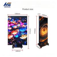 China HSCXLED Led Advertising Digital P2.5 P1.86 GOB Folding Indoor Double Sided Three Led Tri Fold Poster Foldable Led Screen Display for sale