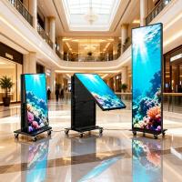 China HSCXLED Foldable P2.5 GOB Poster LED Screen Stand LED Display Double-sided Led Poster Screen for Shopping Mall for sale
