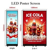 China HSCXLED Foldable P2.5 GOB Poster LED Screen Stand LED Display Double-sided Led Poster Screen for Shopping Mall for sale