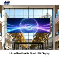 China HSCXLED Ultra Slim High Brightness Double Sided Window LED Screen Ceiling Hanging Digital Advertising Shopping Mall LED Display for sale