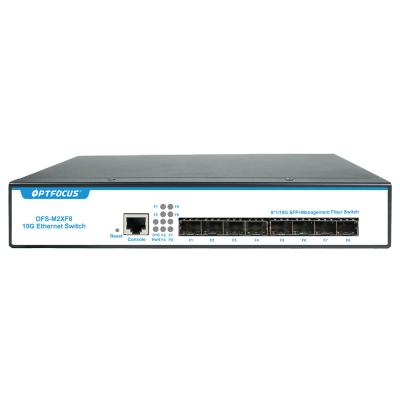 China L3 Managed 8 Port 1G 10G SFP+ Uplink Industrial Ethernet Fiber Switch 160 Gbps for sale