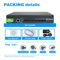 China L3 Managed 8 Port 1G 10G SFP+ Uplink Industrial Ethernet Fiber Switch 160 Gbps for sale