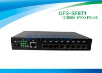 China 8 Port SFP 100M Fiber Optic Ethernet Switch 1 RJ45 1310nm 20km SC Single Mode for sale