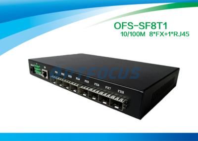China 8 Port SFP 100M Fiber Optic Ethernet Switch 1 RJ45 1310nm 20km SC Single Mode for sale