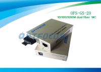 China Gigabit Single Mode Fiber Media Converter 10/100/1000M RJ45 to 1000Base-LX SC 20km 1310nm for sale