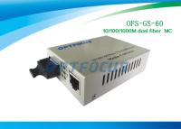 China Gigabit Single Mode Fiber Media Converter 10/100/1000Base-T to 1000Base-LX 60km 1310nm for sale