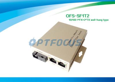 China OFS-SF1T2S Single Mode Fiber Optic Switch 2 UTP Ports 1 SC Port 20km for sale