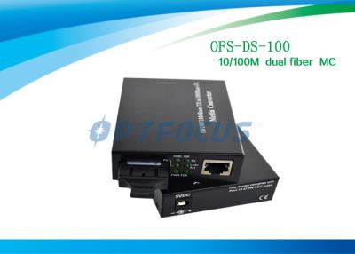 China 10/100M Single Mode Dual Fiber Media Converter 100km SC 1310nm External Power for sale