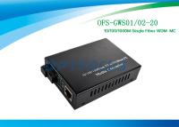 China Gigabit Single Fiber Media Converter 10/100/1000M to 1000Base-FX SC 20km 1310nm 1550nm for sale