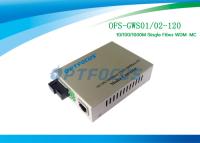 China Gigabit SC Fiber Optic Media Converter 120km Single Mode Single Fiber 10/100/1000M for sale