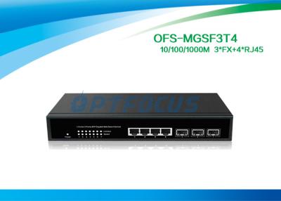 China SNMP Managed Media Converter Fiber Optic Switch 3 Port SFP 1000BASE FX 4 Port 10 100 1000M TX for sale