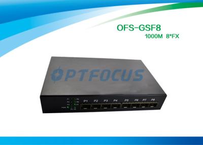 China SFP 8 Port Fiber Optic Ethernet Switch 100mbps , Full Duplex Switch Dual Mode for sale