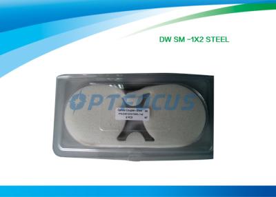 China 1x2 Steel FBT Fiber Optic Coupler Splitter SM 1310nm 1550nm Dual Wavelength for sale