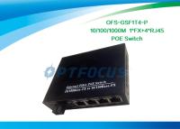 China 5 Port Gigabit PoE Switch 1FX 4UTP Single Mode 1310nm 20km SC Fiber Optic for sale